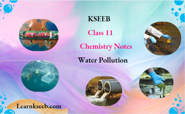 KSEEB Class 11 Chemistry Notes For Water Pollution – Learn KSEEB